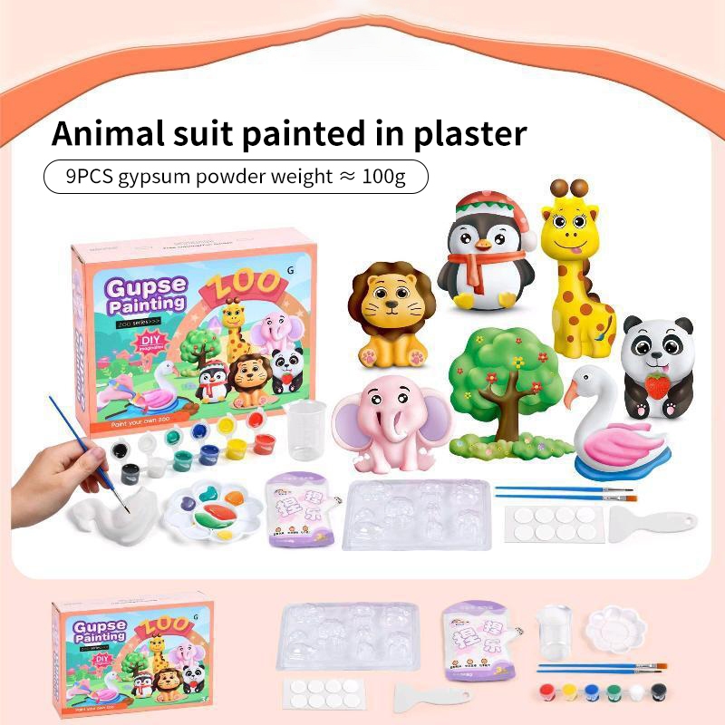 Cartoon Coloring Plaster 3D Doll Painting Set Handmade Diy Educational ...