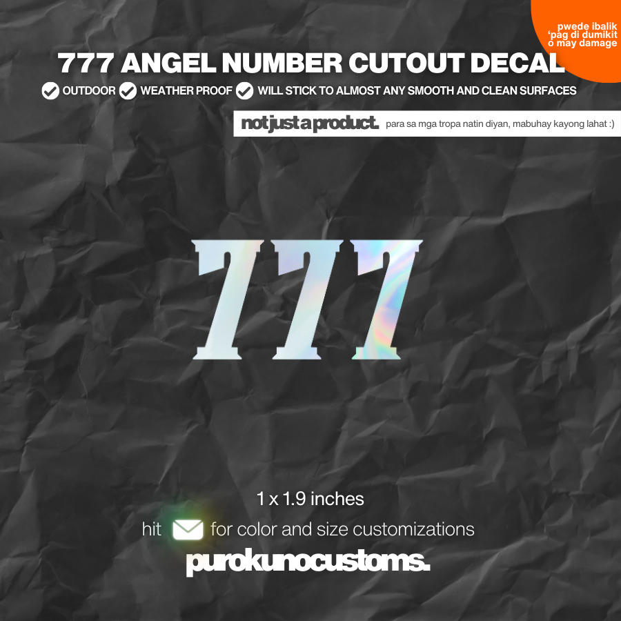 777 ANGEL NUMBER CUTOUT DECAL STICKER | Shopee Philippines