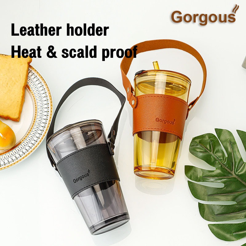 Gorgous 400ml/450ml Coffee Cup With Cover Leak Proof Cup Tea Cup Glass ...