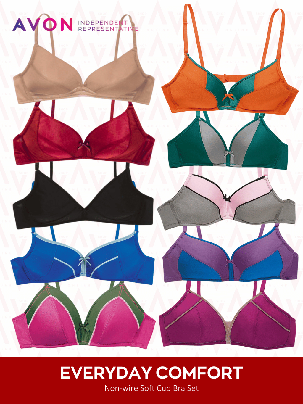 Avon Mae Nonwire Everyday Comfort Soft Cup Bra ( Aya,Trix,Ica,Kas,Kat ...