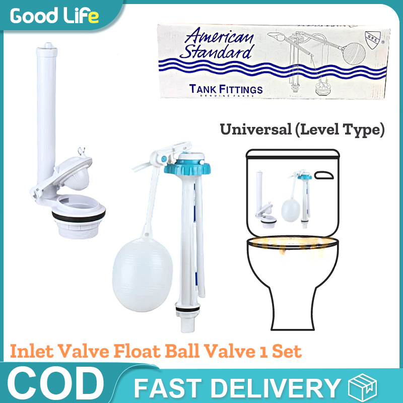COD 1 Set Toilet Flush Valve Tank Fittings Inlet Valve Float Ball Valve ...