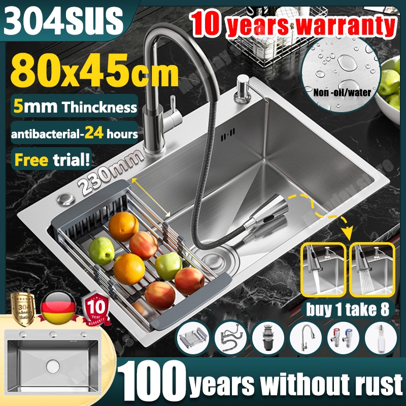 10Y warranty Kitchen Sink Thickness 5MM Single&Double Slot Stainless ...