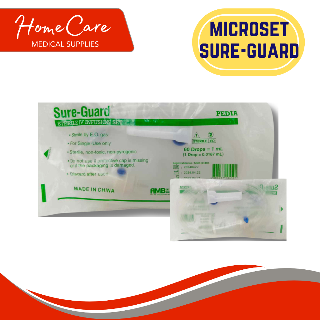 SUREGUARD Sterile Infusion Set Pedia ( Microset ) 60 Drops = 1mL ...