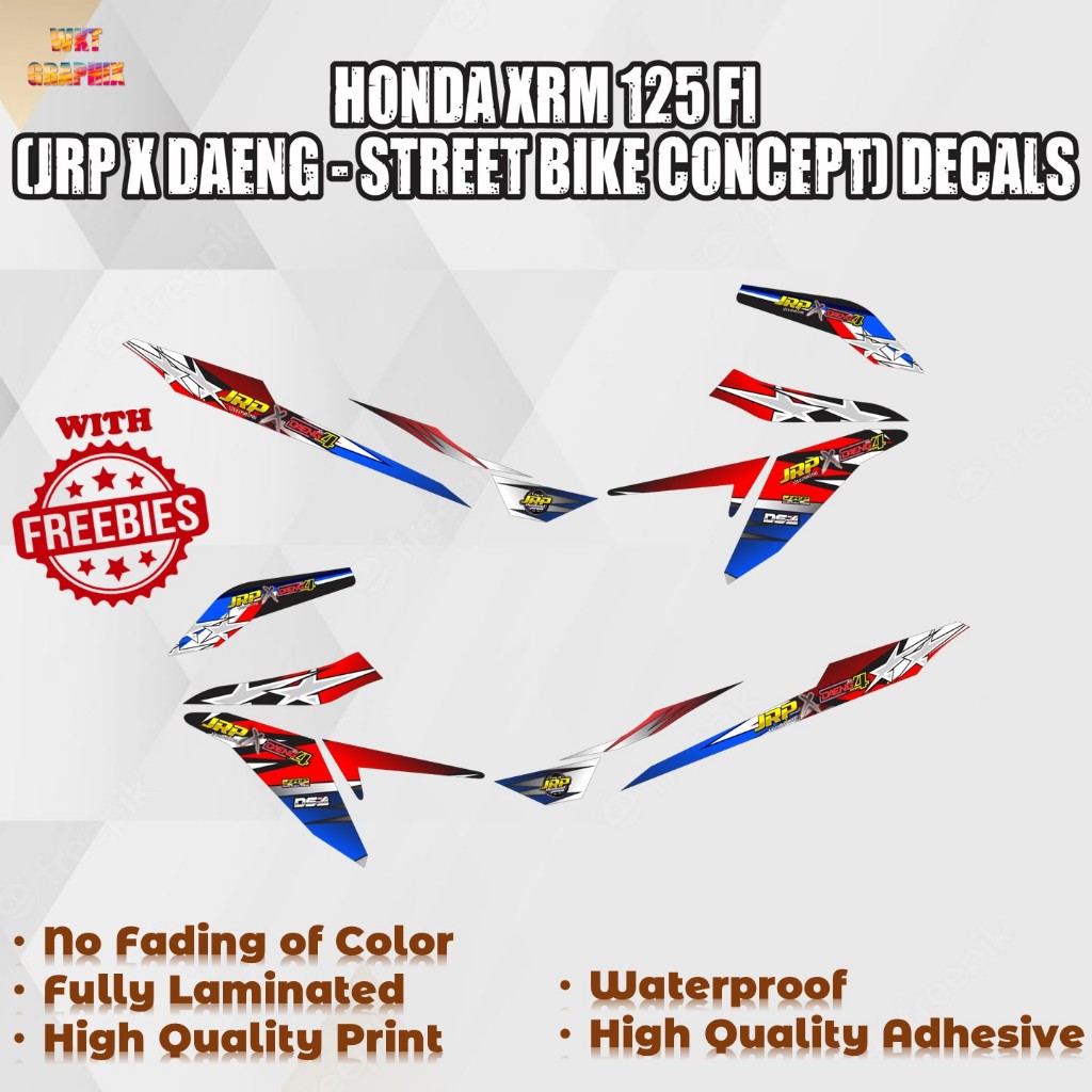 HONDA XRM 125 FI JRP X DAENG - STREET BIKE CONCEPT DECALS (WATERPROOF ...