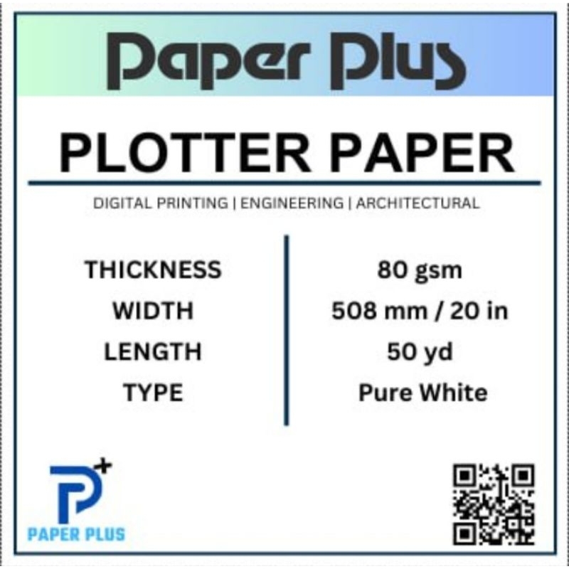 White Plotter Paper Roll 20 inches x 50 yards - CAD Plotter Paper 2 ...