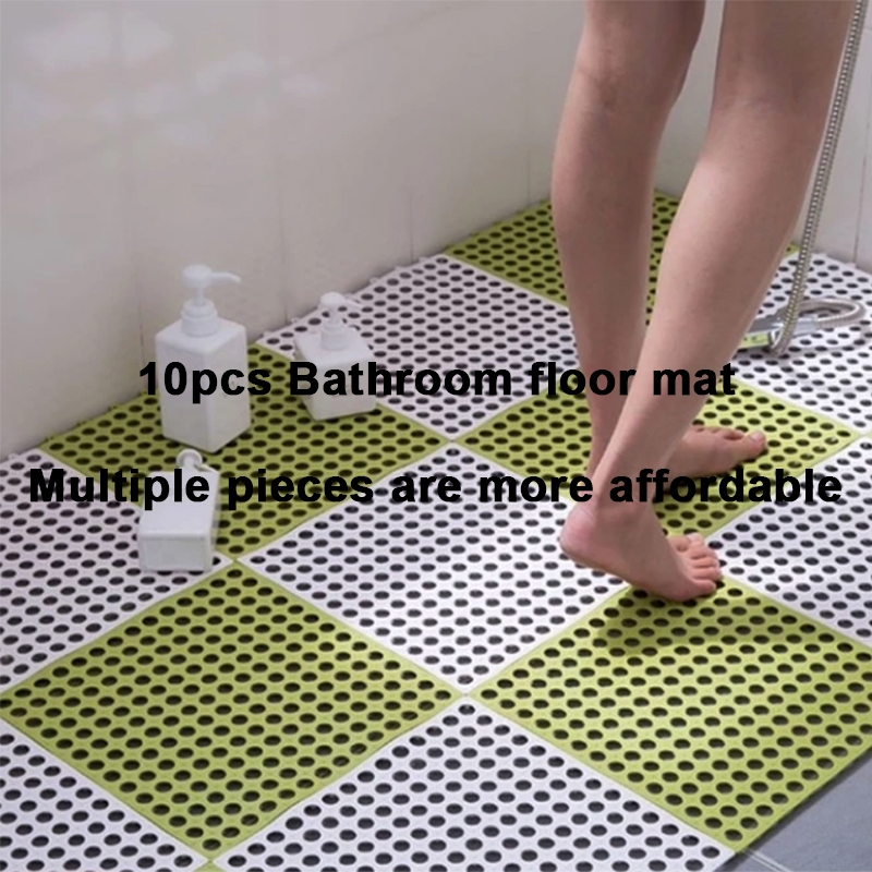 10PCS Bathroom Floor Mat Non-Slip Bath Mat PVC Home Bathmats 30x30CM ...