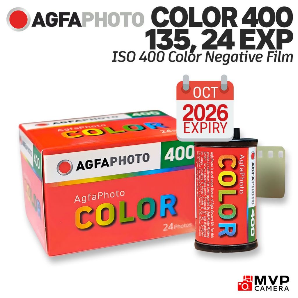 AGFA AgfaPhoto Photo Color 400 135 35mm Negative FIlm 24exp NEW 2024 Edition C41 Process MVP ...