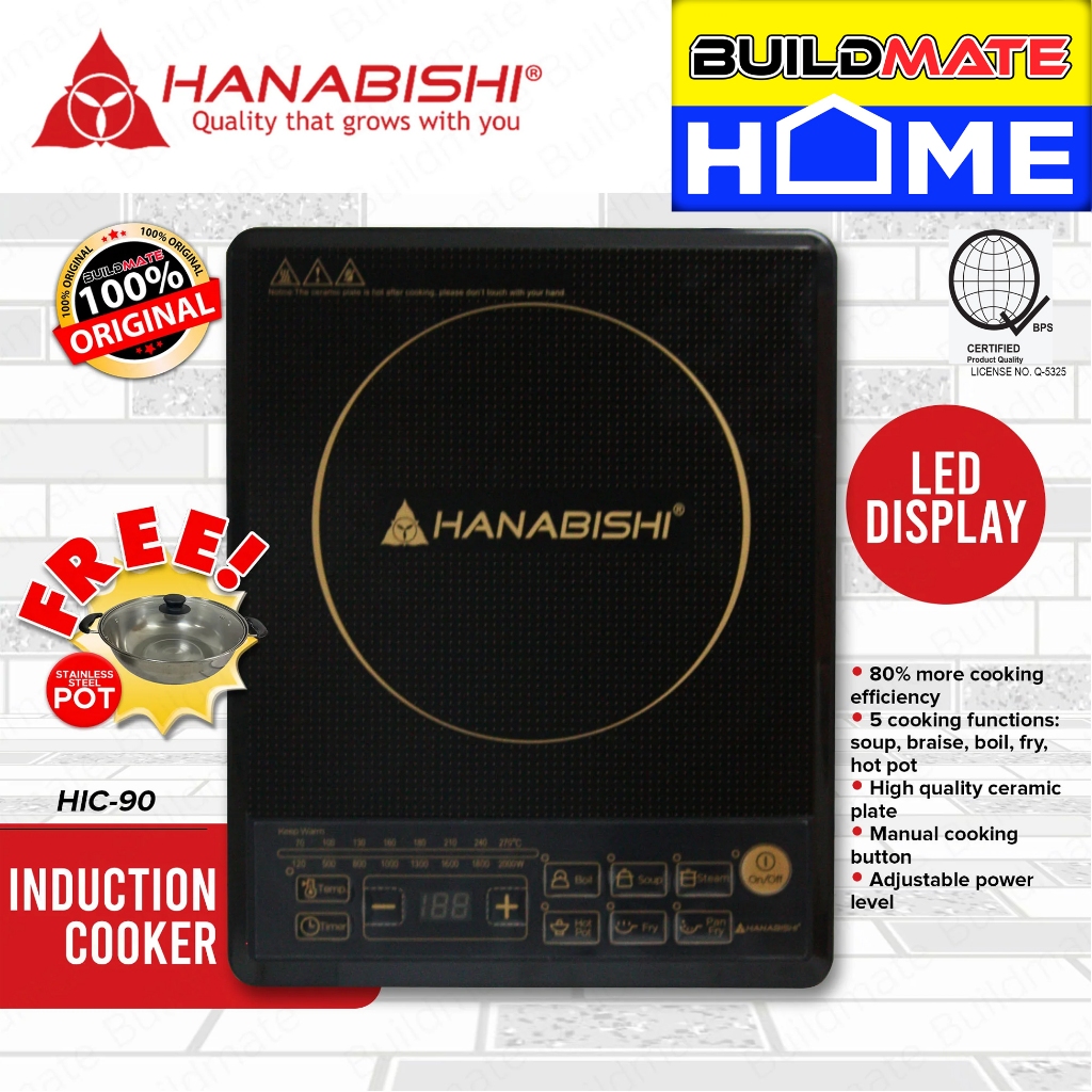 BUILDMATE HOME HANABISHI Induction Cooker with LED Display With Free ...