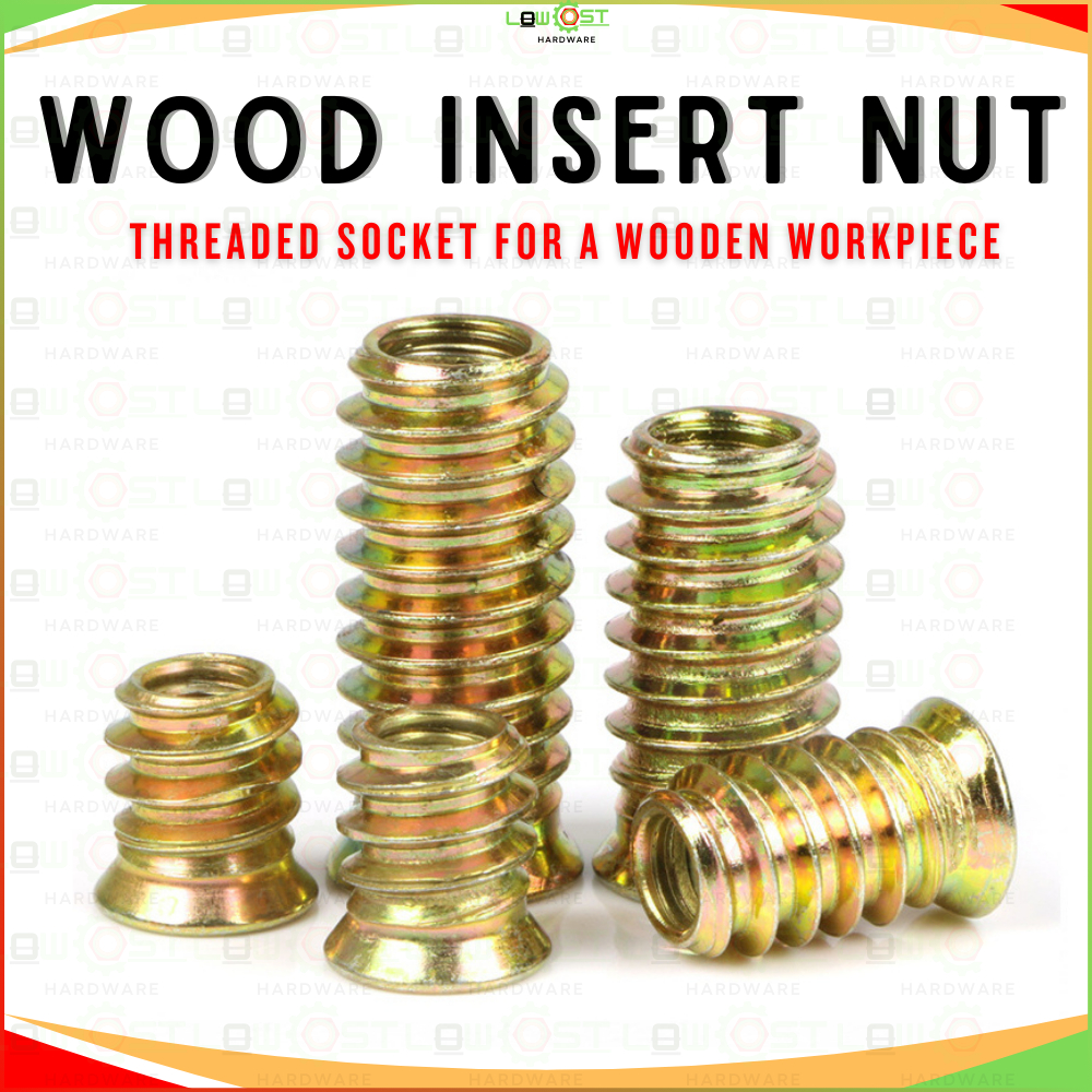 Wood Insert Nut for Bolts Furniture Screw Connector Hex Socket For Wood ...