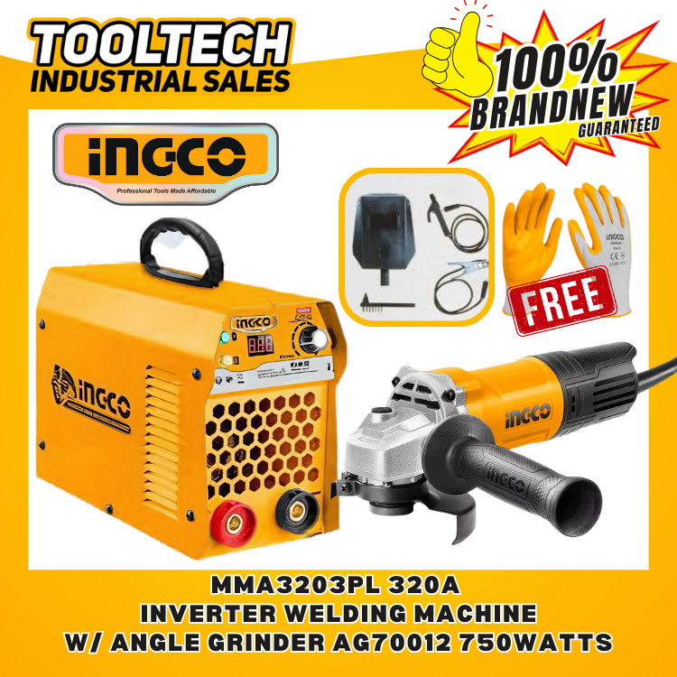 INGCO Mma3203pl 320a Inverter Welding Machine W/ INGCO Angle Grinder ...