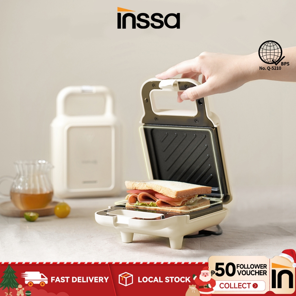 INSSA x Simplus Sandwich Maker Toaster Breakfast Maker MultiFunctional ...