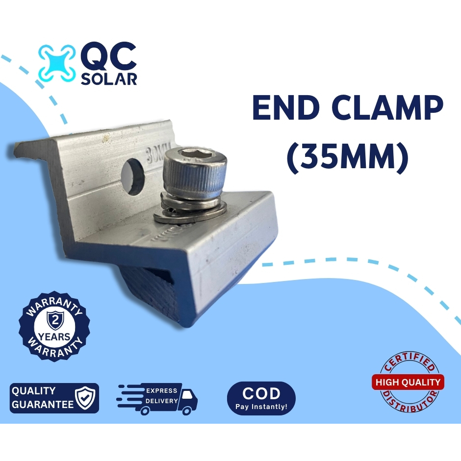 QC SOLAR 35mm Aluminum Solar END CLAMP PV Mounting Bracket Z Clips for ...