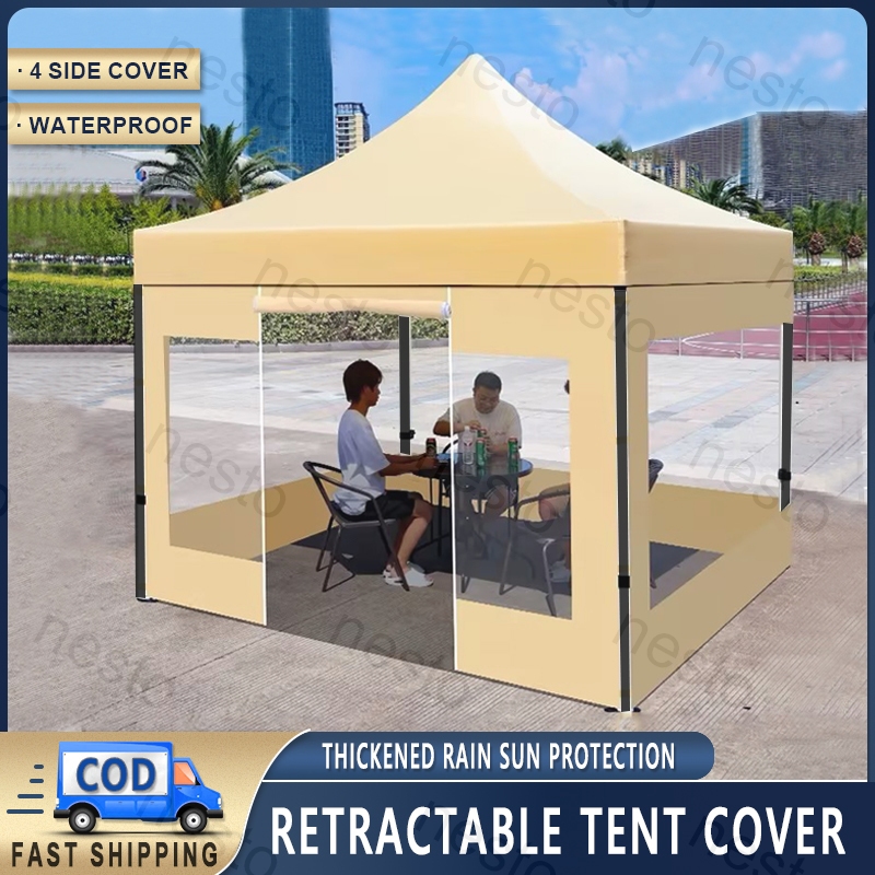 3x3M Khaki Outdoor Tent Waterproof Retractable Tent Heavy Duty Tent ...