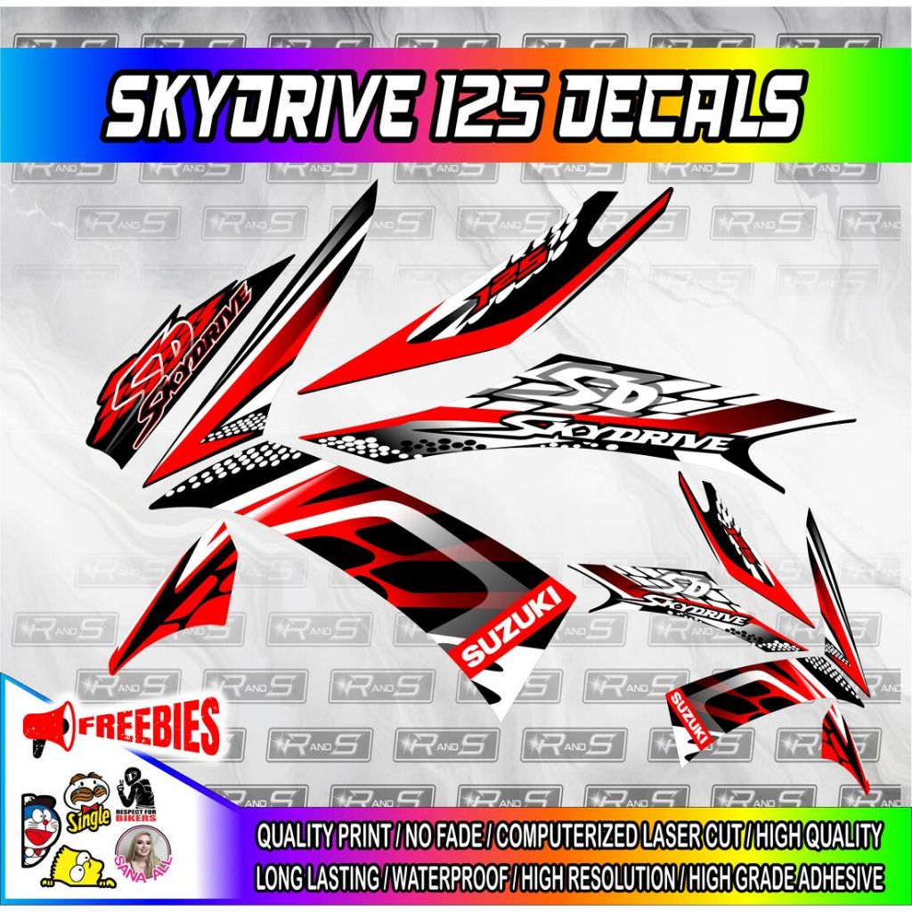 SKYDRIVE 125 FI / CARB STOCK DECALS HD PRINT ( MORE COLORS AVAILABLE ) | Shopee Philippines