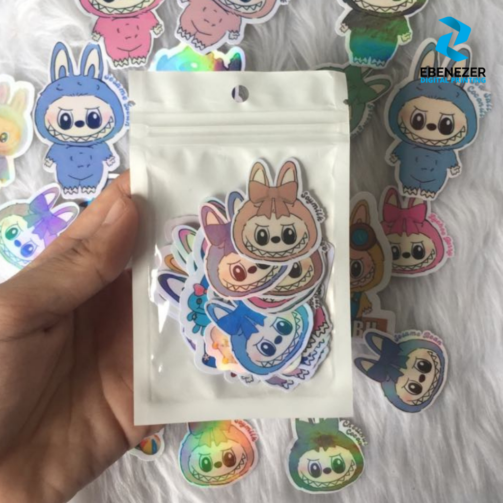 5 packs Labubu Diecut Sticker Laminated Rainbow Paninda | Shopee ...
