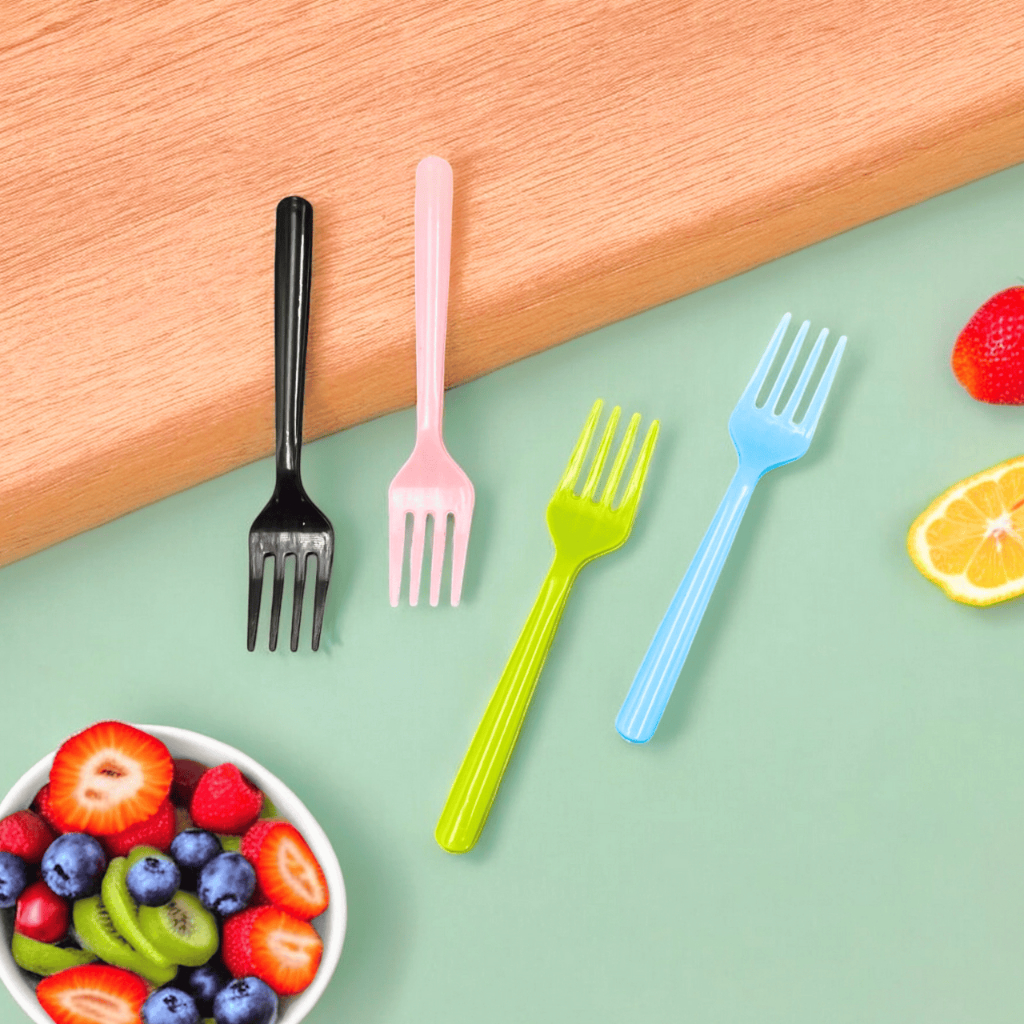 100PCS Disposable Plastic Fork Dessert Pastry Salad Fruit Mini Fork ...