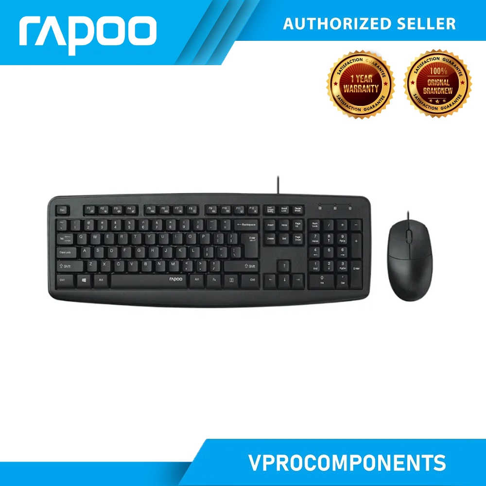 RAPOO NX1600 USB KEYBOARD AND MOUSE COMBO BLACK | Shopee Philippines