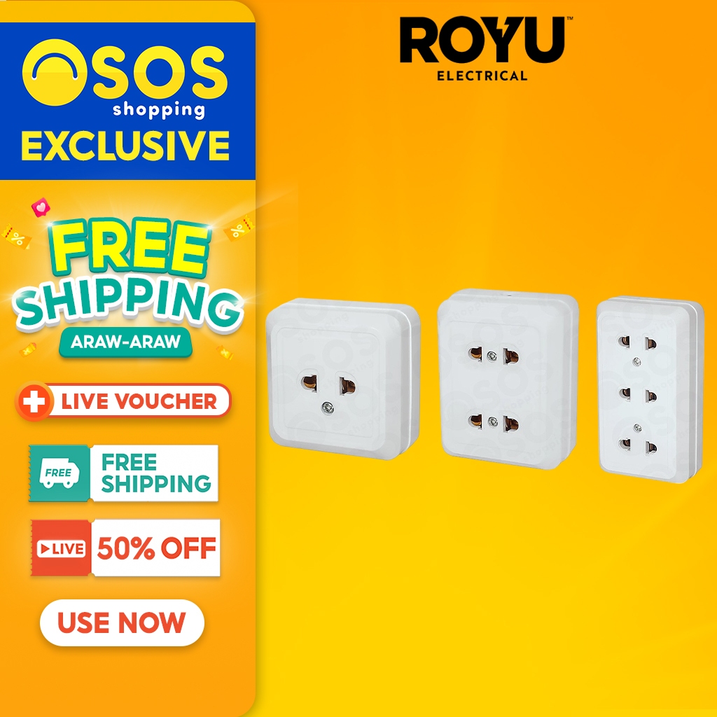 ROYU Original 1-Gang/2-Gang/3-Gang Surface Type Outlet 10A/250V~ •OSOS ...