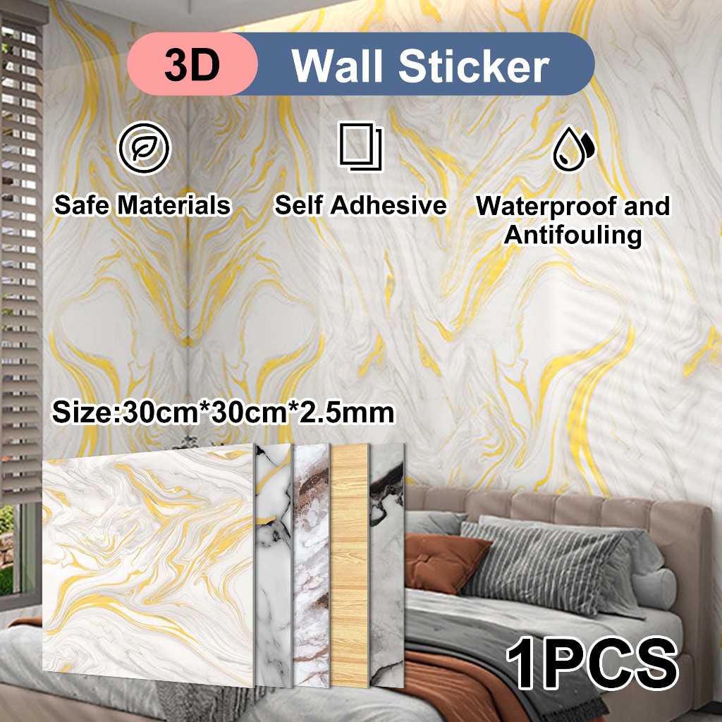 3D Marble Wallpaper Stickers 30×30cm Waterproof PVC Wall Stickers for ...
