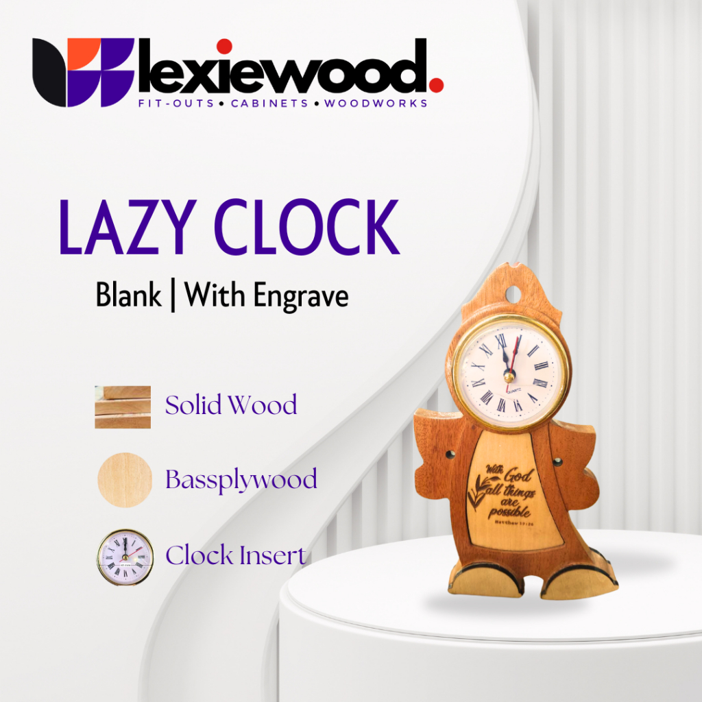 Wood Only No Clock Insert - Lazy Clock Blank Mahogany for Wedding Give ...