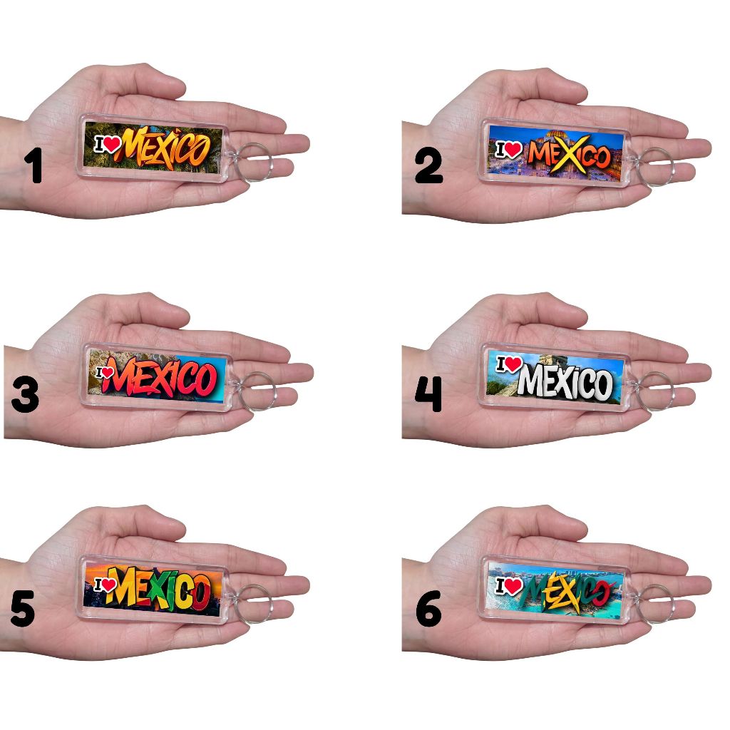 Rectangle Keychain Souvenir - I love Mexico Design | Shopee Philippines