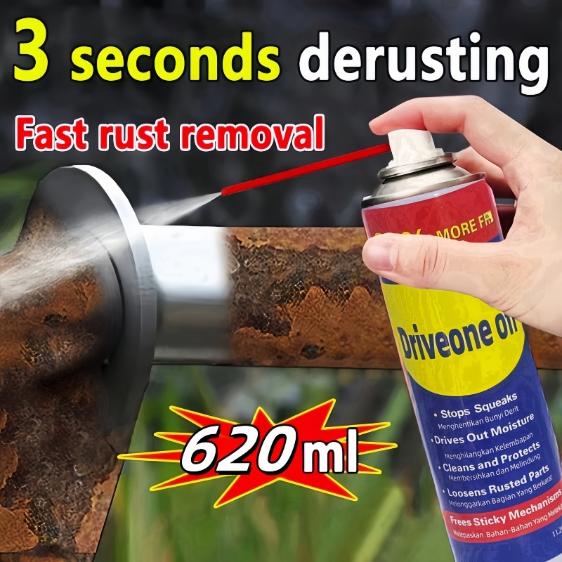 620ML Strong Rust Remover for Metal Steel Anti Rust Spray Cleaner Tough ...