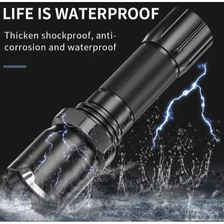 1101 Super Bright LED Flashlight Rechargeable Multi-Function Long Beam ...