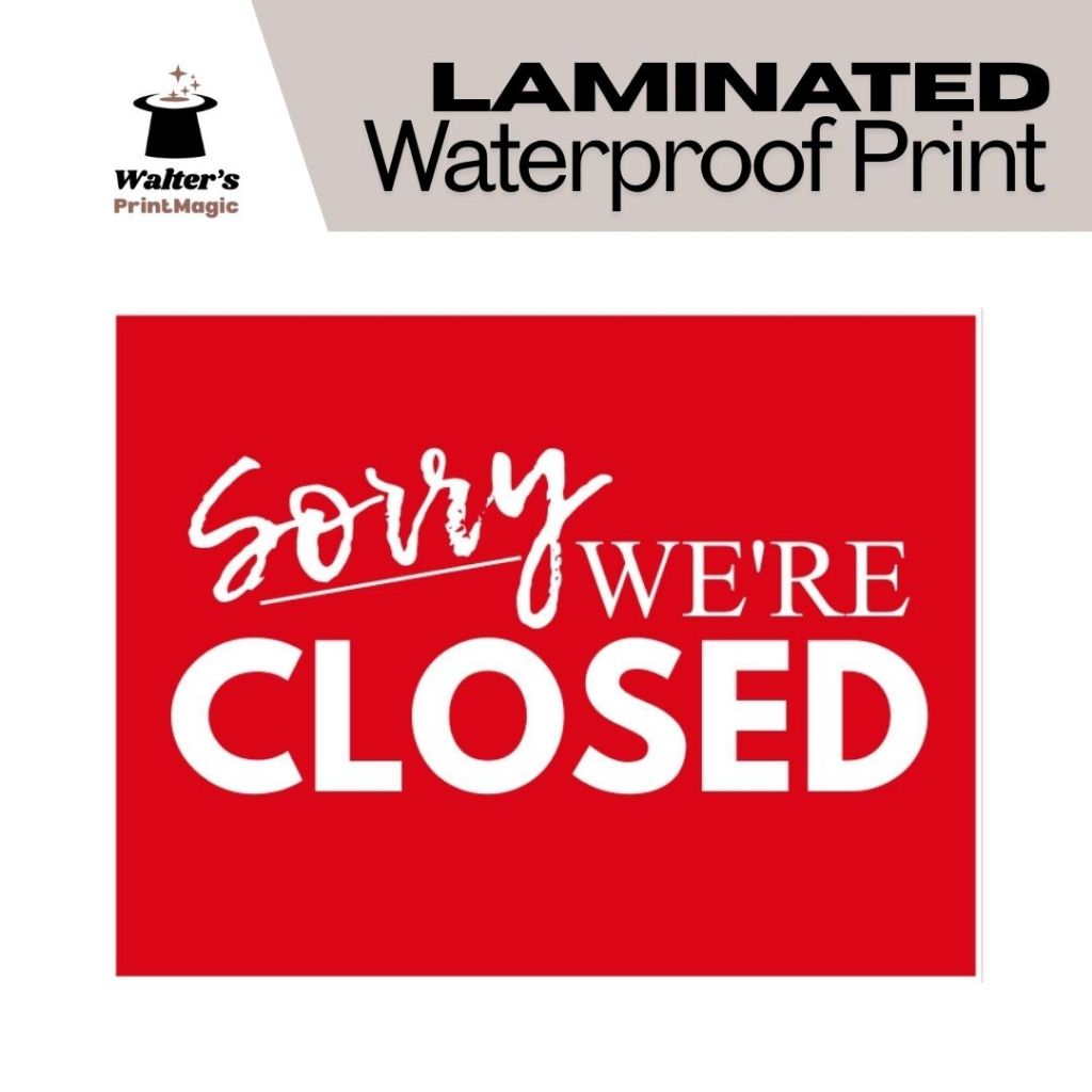Open / Closed Signages | A4 Laminated Waterproof Sign | Shopee Philippines