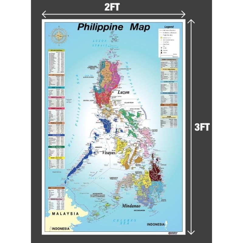 EDUCATIONAL TARPAULIN PHILIPPINE MAP DETAILED | Shopee Philippines