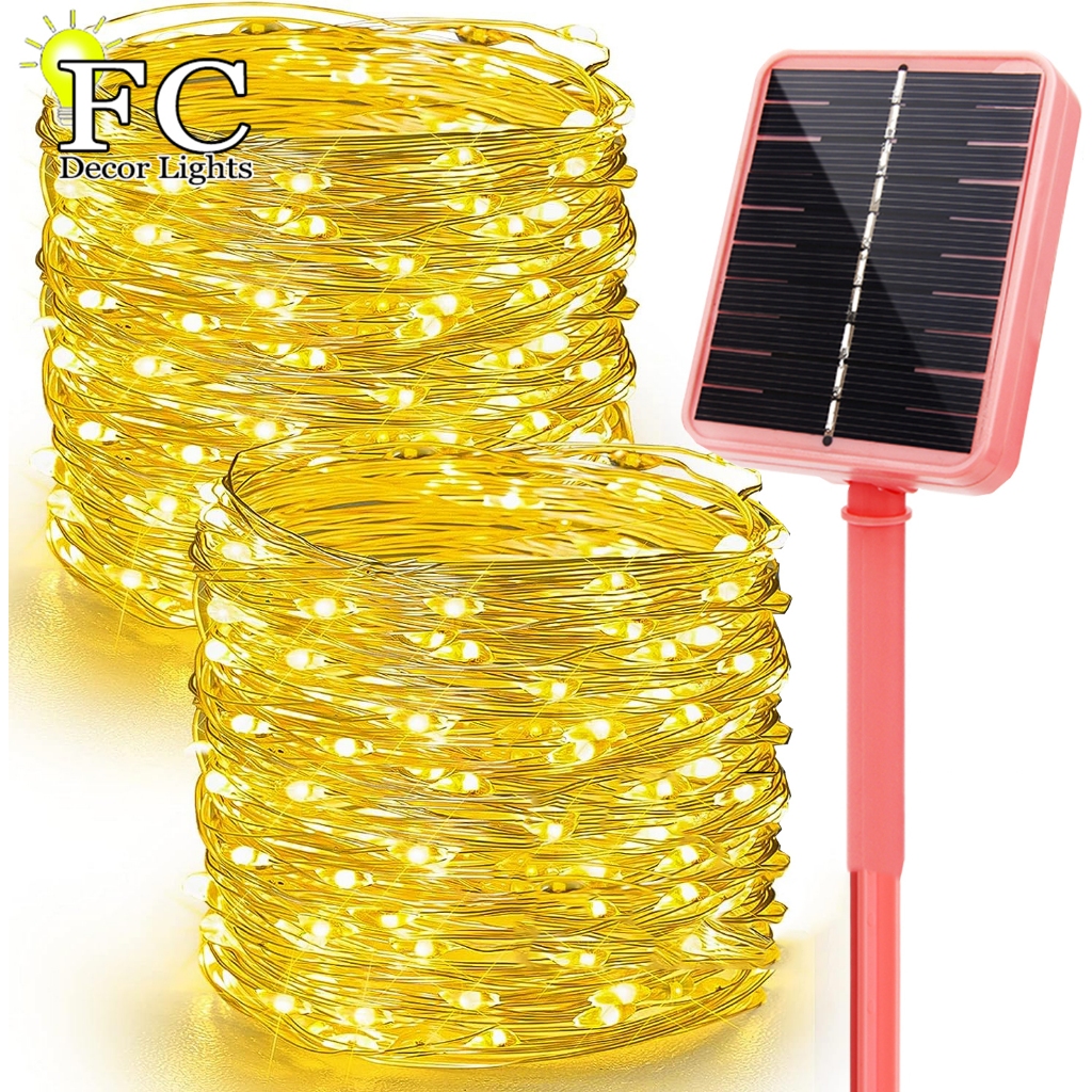 Solar LED Fairy String Lights Waterproof 8 Modes for Outdoor Garden ...