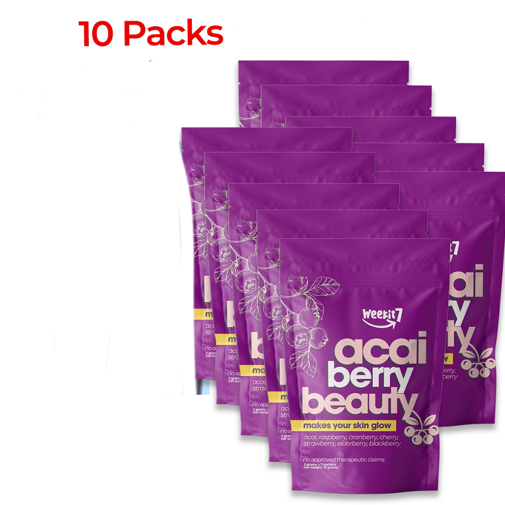 【FDA Approved】Weekit7 Acai Berry Powder Beauty Drink Glowming Dietary Supplement Fitness Fruit ...