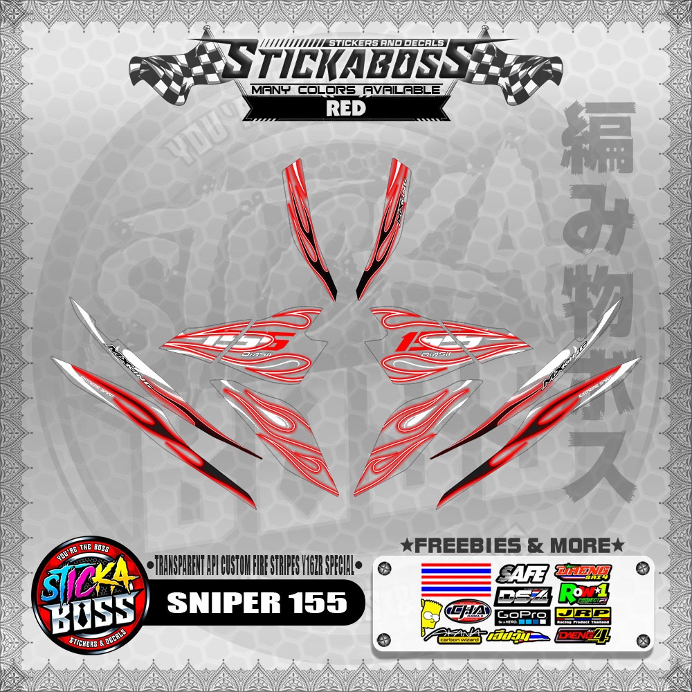 [ PREMIUM UV PRINT ] TRANSPARENT SNIPER 155 STICKER DECALS ( API CUSTOM ...