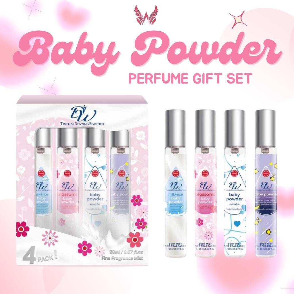 BABY POWDER PERFUME GIFT SET 4IN1 BODY MIST UNISEX FRAGRANCE | Shopee ...