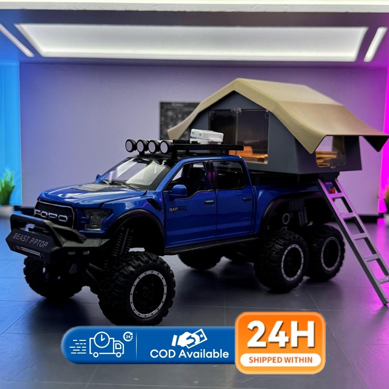 COD 1:24 FORD F-150 RAPTOR Camping RV Metal Alloy Toys Car Model ...