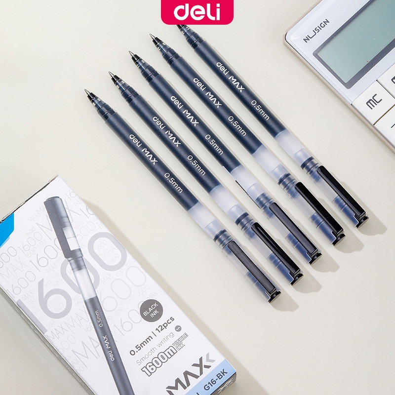 Deli Large Capacity Gel Pen 0.5mm Bullet Tip Smooth Writing for School ...