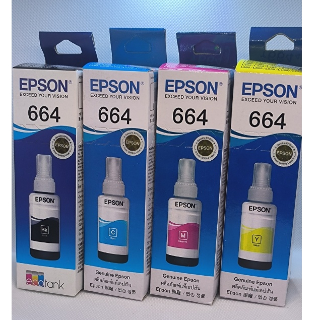 Epson Ink 664 70ml CMYK for L121, L200, L220,L300, L310, L350, L360, L365, L565, L120,L1300 ...