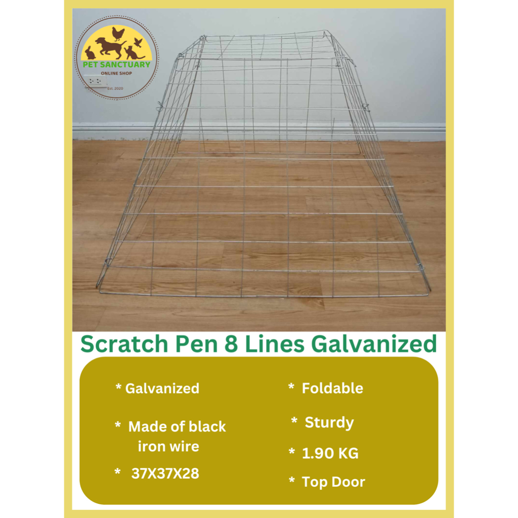 8 lines Scratch pen Galvanized / chicken pen /. cock cage /game fowl ...