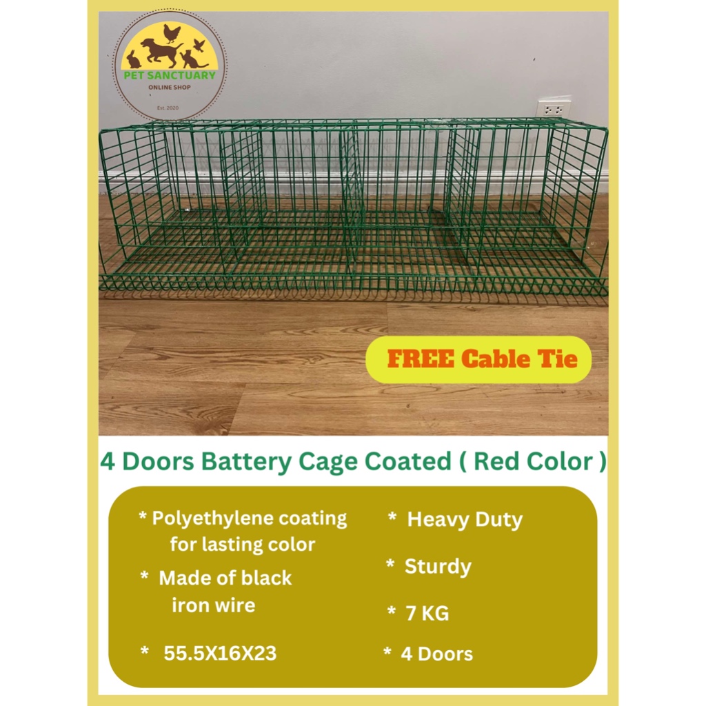 4 Door Battery Cage Coated Blue color/sabong /cock cage/Kulungan ng ...