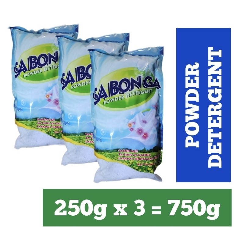 SabonGa Powder Detergent 3 x 250g (750g) | Shopee Philippines