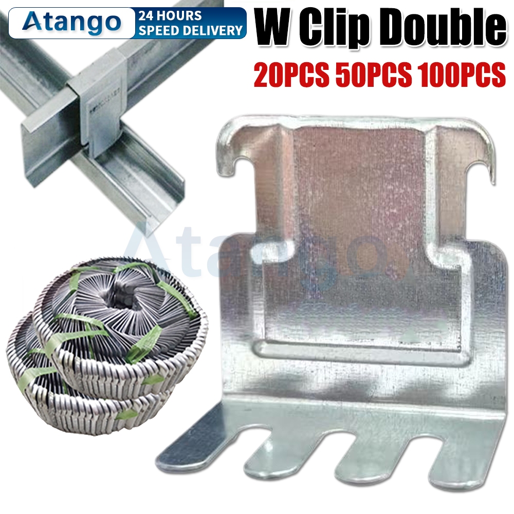 20/50/100PCS W Clip Metal Double Furring Wall Clip Wclip For Ceiling ...