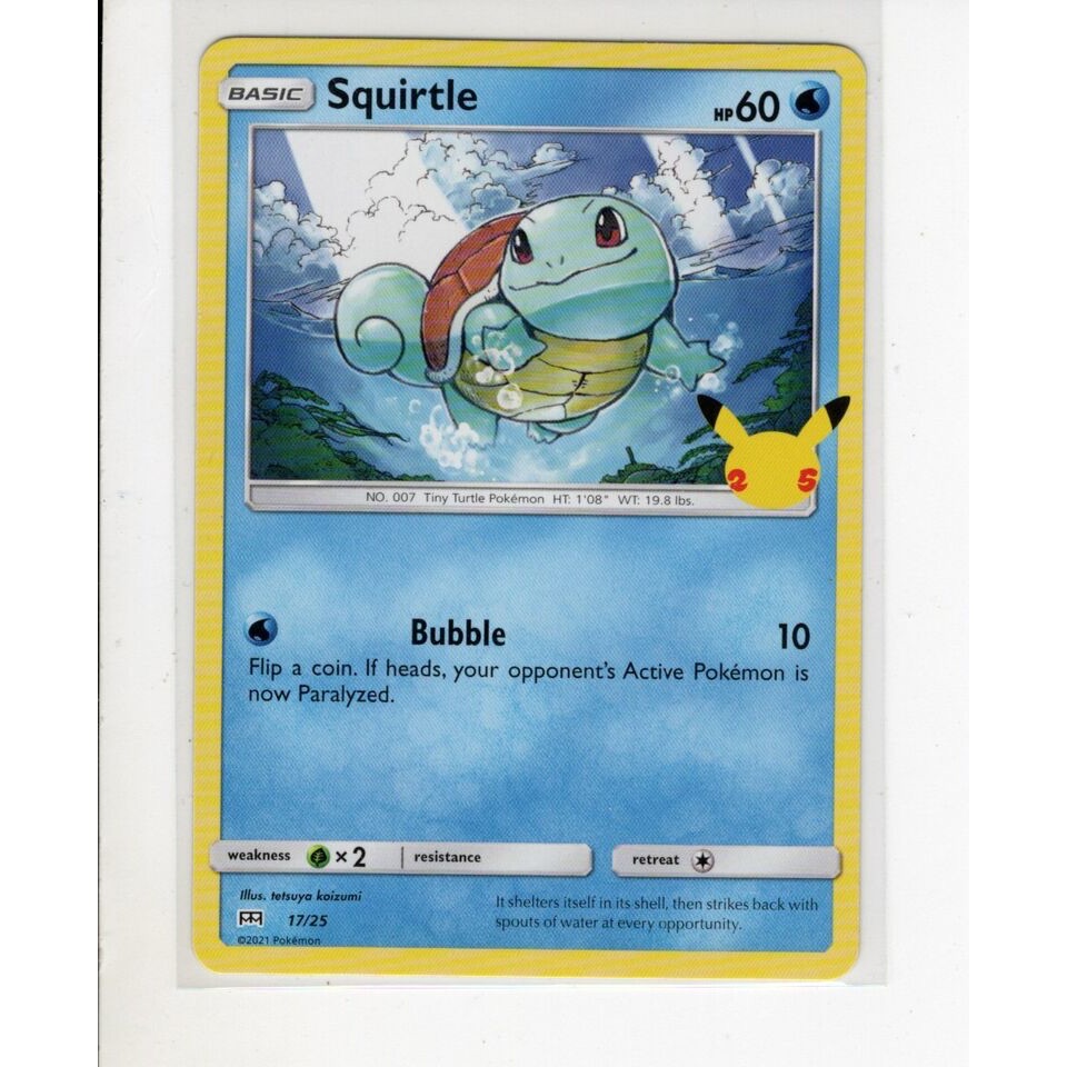 Pokemon TCG Squirtle 17/25 Non Holo 25th Anniversary McDonalds Promo ...
