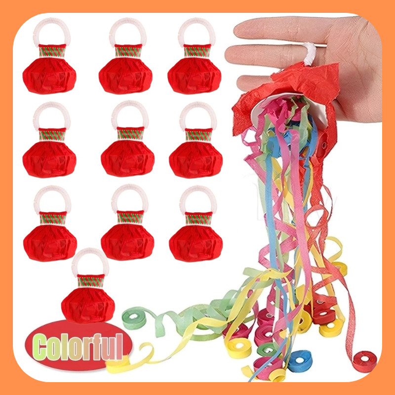 10pcs Hand Throw Streamer Wedding Colorful Ribbon Party Paper Cracker ...