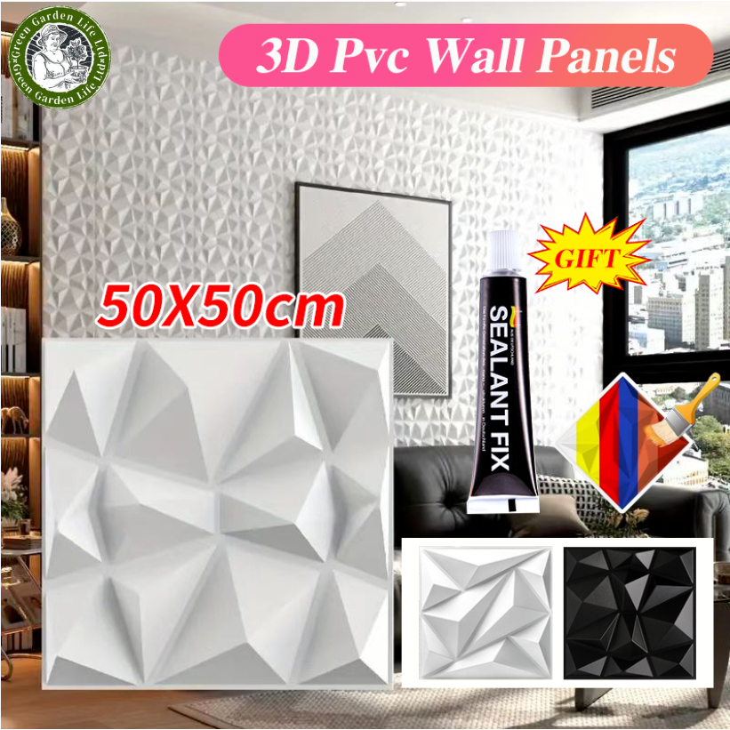 【PH STOCK】PVC Wall Panel 3D Background Wall Decorative DIY Wall Panel ...