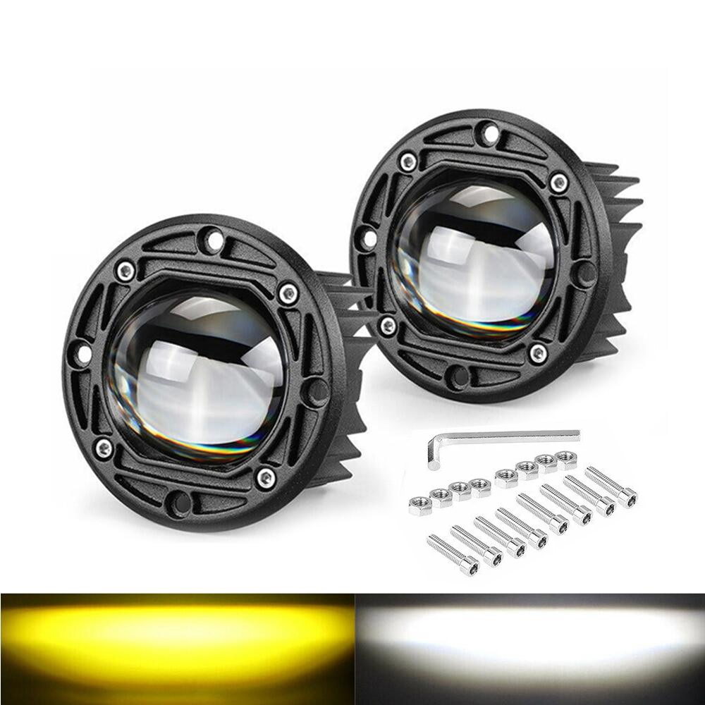 8D 3" 20W 12V 24V Flush Mount LED Pods Work Light Bar Offroad White ...