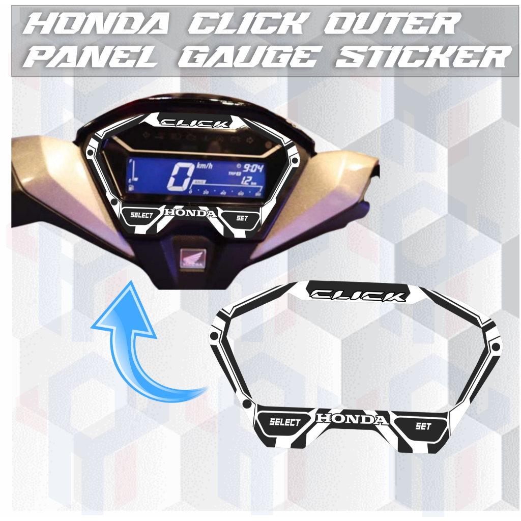 Honda Click/Vario V2 Panel Gauge Outer Sticker printed and laminated ...