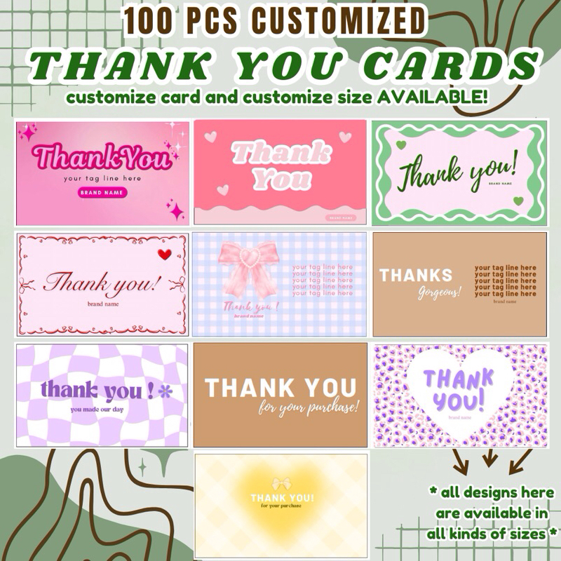 anya|100pcs thank you card|high quality card|customize card|loyalty ...