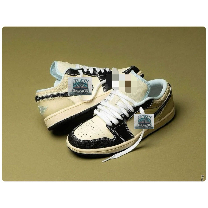 Sneak Garage Jordan Low 1 Coconut Milk Black Muslin | Shopee Philippines