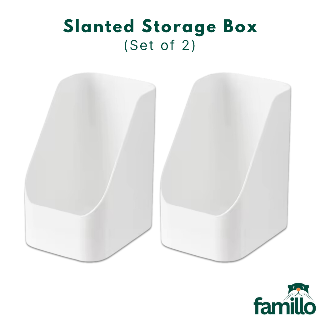 Multipurpose Storage Organizer Bin (Set of 2) Slanted Opening Storage ...