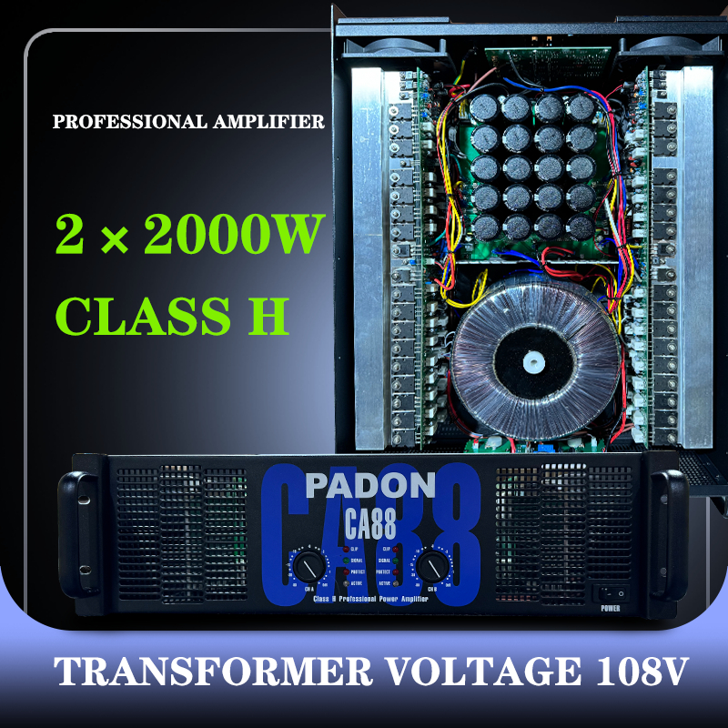 PADON CA88 professional amplifier, 8 ohms, two channels, 3U high-power ...