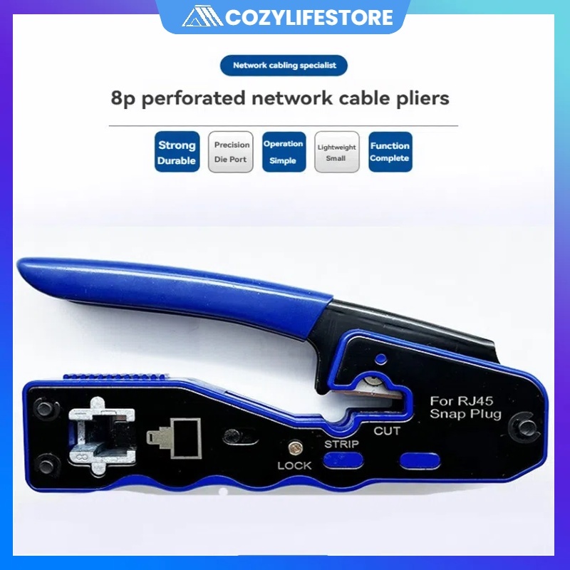 RJ45 RJ11 Pass Through Crimper Tool Crimping Tool for CAT7/CAT6A/CAT6 ...